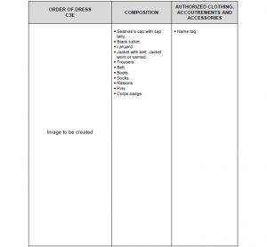 Dress Orders » 358 Royal Canadian Sea Cadets Corps - Sir Isaac Brock